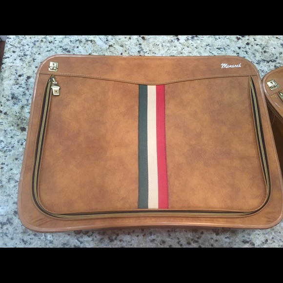 Bags | Vintage 197s Leather Monarch Luggage Set | Poshmark